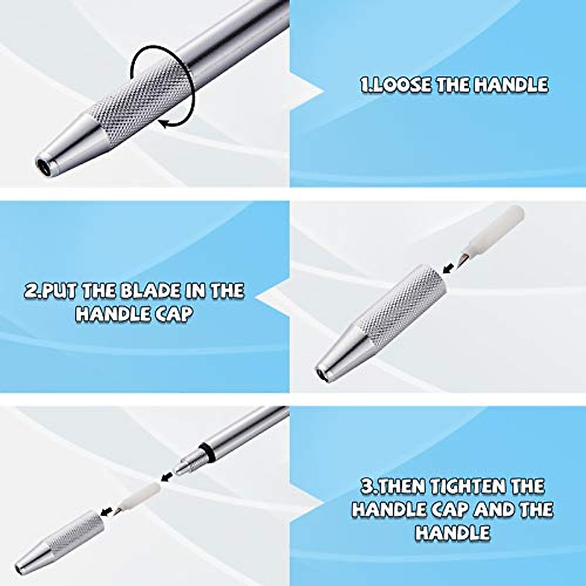 5 Pieces 360 Degree Swivel Craft Knife Rotating Replacement Blade Circle Cutting Knife Tool with Box for Vinyl Paper Foam Crafts