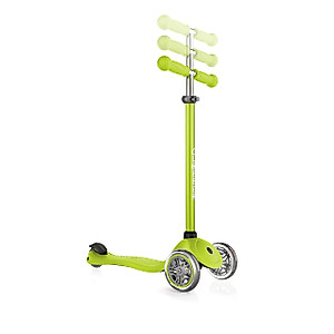 Globber Toddler Scooter | 3 Wheel Kick Scooter for Kids and Toddlers Ages 3-7 with Light Up Wheels | Grow with Me Outdoor Kick Scooter for Girls and Boys with Adjustable Handle Bars (V2, Lime Green)