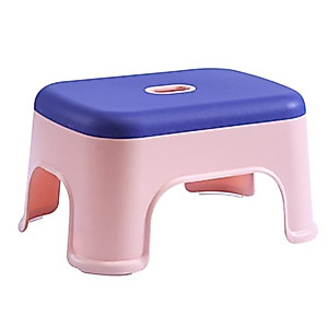 Angoily Kids Step Stool Toddler Potty Training Aid Toilet Stool with Non Slip Base for Bathroom Toy Room Kitchen Living Room Purple Pink