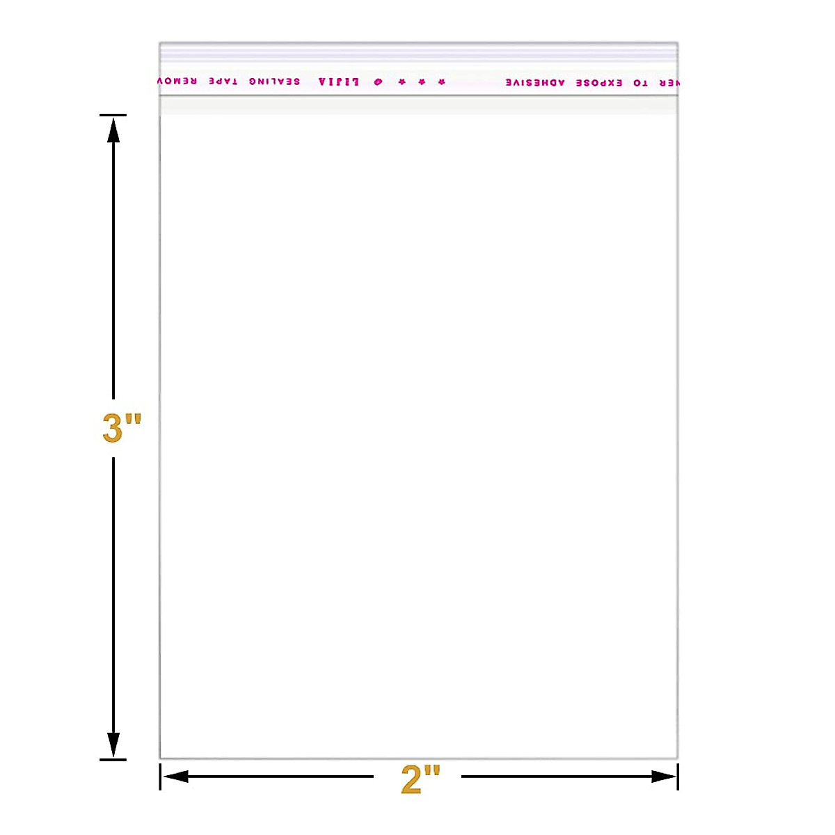 200 Pack 2" x 3" Thick Small Clear Resealable Self Seal Cellophane Plastic Bags Adhesive Cello Poly Bag For Packaging Jewelry Bead Necklace Ring Gift