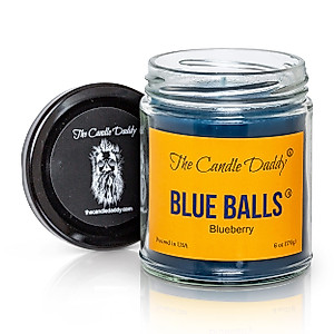 Blue Balls - Blueberry Scented Candle - Funny- 6 Ounce Jar Candle