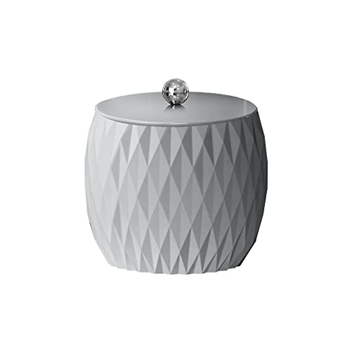 Grey Resin Bath Accessory Set for Vanity Countertops, 8pc Luxury Ensemble-Cotton Swab, Dish, Toothbrush Holder,Tumbler,soap Pump, Waste Basket, Tissue Box, Tray, Grey Resin