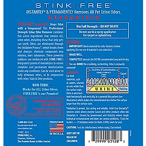 Stink Free Instantly Urine Odor Remover & Eliminator for Cat Urine, Oxidizer Based Urine Cleaner for Carpets, Rugs, Mattress, etc. 128 Oz (1 Gallon)