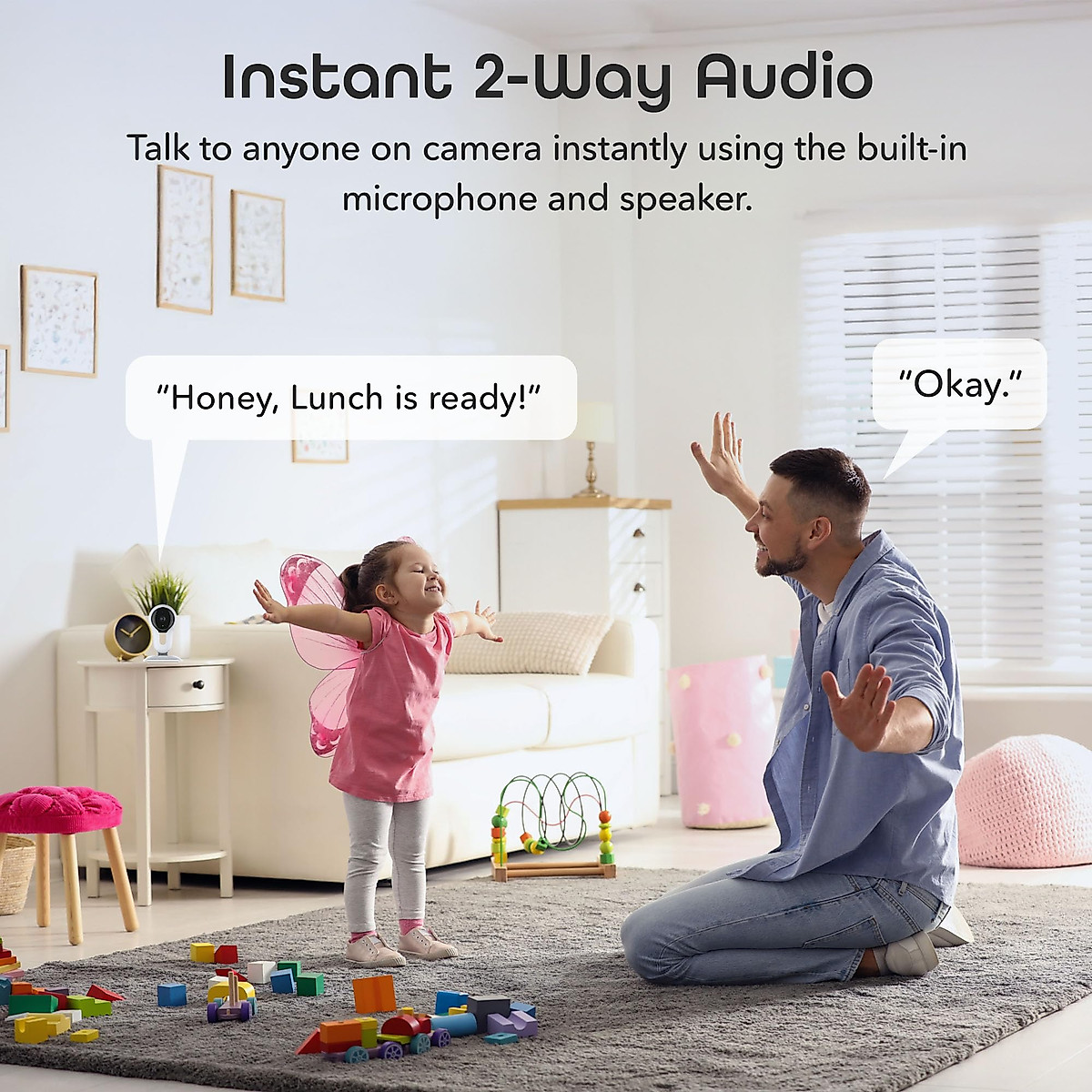 Geeni Aware 1080p Indoor Smart Home Security Camera with 2-Way Talk, Night Vision and Motion Alerts, Works with Alexa and Google Home, No Hub Required, White (2 Pack)