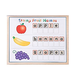 Melissa & Doug Deluxe Letters and Numbers Wooden Stamp Set ABCs 123s With Activity Book, 4-Color Stamp Pad - Arts & Crafts For Kids Ages 4+