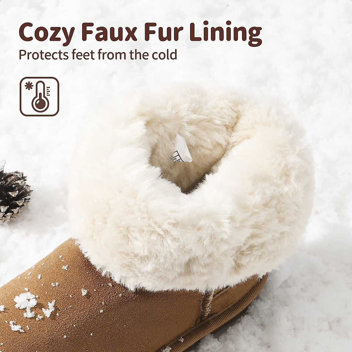 DREAM PAIRS Girls Boys Winter Boots Faux Fur Lined Mid Calf Kids Snow Tall Shoes for Little Kid/Big Kid,Size 13 Little Kid,Chesnut,Sweaty-Buckle-K