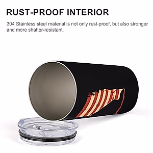 German Shepherd U.S. Flag Funny Coffee Mug Stainless Steel Travel Insulated Tumbler Double Wall Water Cup 10 Oz