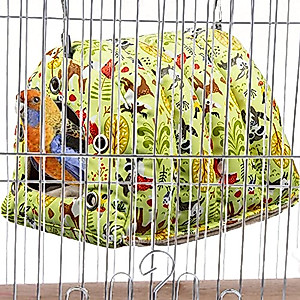 Yajuyi Winter Parrot Cage Hammock Parrots Bird Bed Perch Swing Birdcage Accessories Parrot Shed Birds Hanging Nest for Finches Cockatoo Bluebirds, M