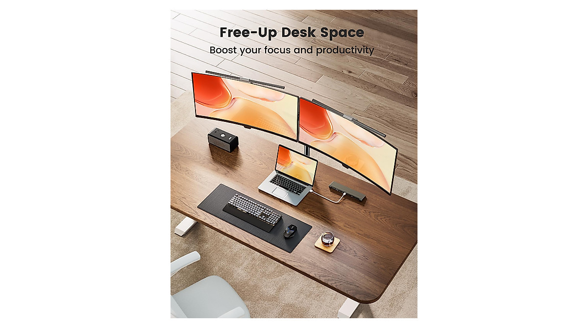 Ergear Dual Monitor Stand 13-32": Heavy Duty, Fully Adj