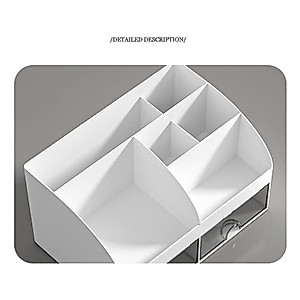 Office Desktop Organizer Box With Different Grids Sorting Storage Box Orderly And Tidy Stationery Organizer Box For Books Paper Clips Pens Office Supplies (Blue)