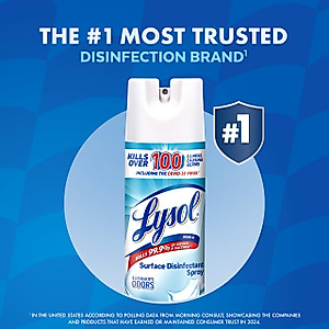 Lysol Disinfectant Spray, Sanitizing and Antibacterial Spray, For Disinfecting and Deodorizing, Crisp Linen, 19 fl oz (Pack of 12)