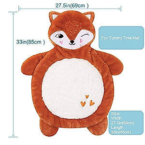 Little Grape Land Baby Play Mat for Floor, Tummy Time Mat & Fox Nursery Rug, Baby Floor Piano Play Mat Gym Activity Plush Padded Play Mat Infant, Foldable & Machine Washable