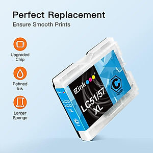 E-Z Ink (TM Compatible Ink Cartridge Replacement for Brother LC51 LC-51 LC51BK LC51C LC51M LC51Y Compatible with MFC-440CN MFC-465CN MFC-665CW Printer (6 Black, 3 Cyan, 3 Magenta, 3 Yellow) 15 Pack