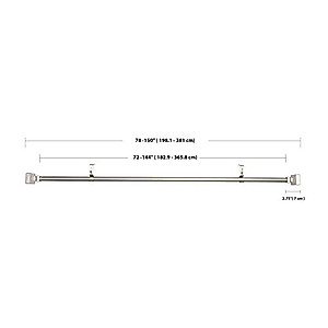 Amazon Basics 1" Wall Curtain Rod with Square Finials, 72" to 144", Nickel