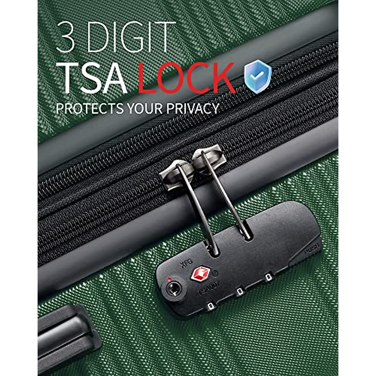 Zitahli Luggage Sets 2 piece, Expandable Suitcase Set, Hardside Luggage with TSA Lock Spinner Wheels YKK Zippers, 20in 28in (Dark Green)