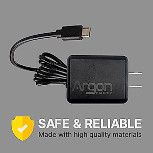 Argon Micro USB Cable Power Supply 5.25 Volts 3 Amps for Raspberry Pi 3 and Zero Boards | UL Listed | 3.3 Feet Long Cable with Micro USB Connector | Micro USB Cable and Wall Charger