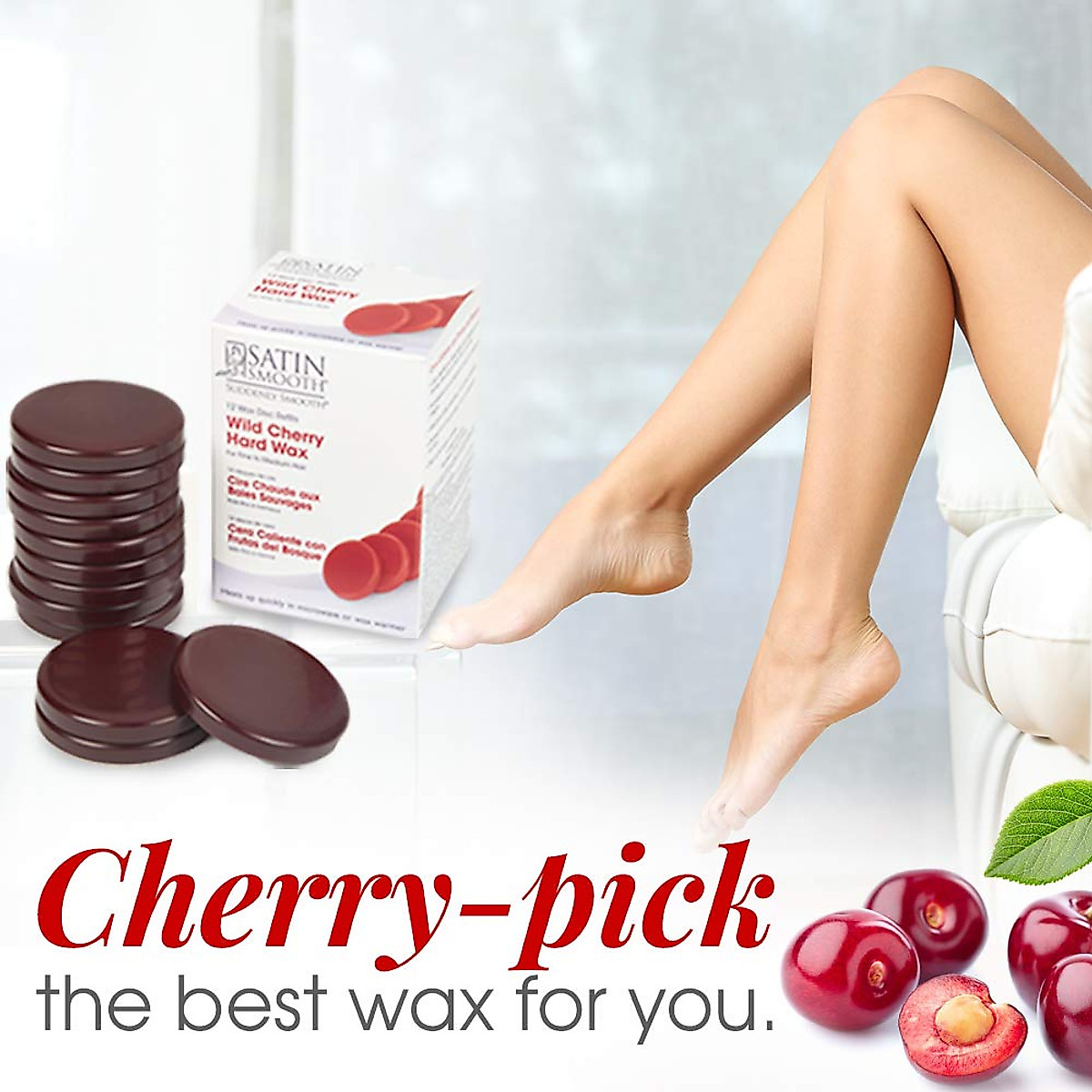 Satin Smooth Wild Cherry Microwave Wax Discs 12 counts per pack