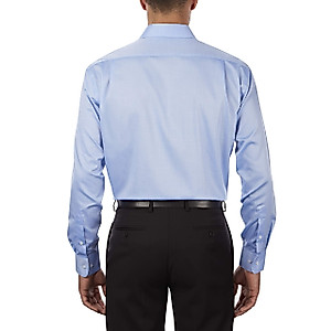 Tommy Hilfiger Men's Dress Shirt Regular Fit Non Iron Solid, Blue, 16.5" Neck 34"-35" Sleeve