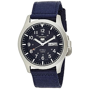 SEIKO Men's Analogue Automatic Watch with Textile Strap SNZG11K1