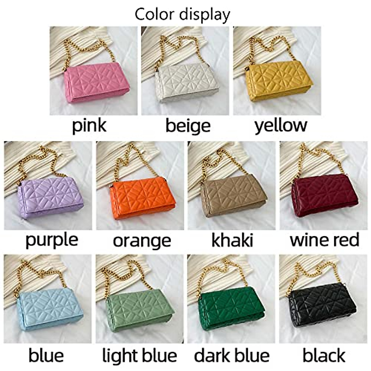 Ladies Shoulder Bag-Black Shoulder Bag Messenger Bag Lingge Chain Bag Small Square Bag Envelope Womens Bag-Suitable for Shopping Banquets, Etc.