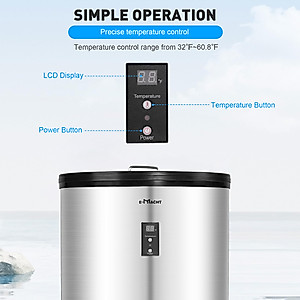 E-Macht Party Cooler - 1.8 Cu. Ft Beverage Refrigerator and Cooler with 4 Universal Wheels, 2 Removable Baskets, LCD Display for Soda Beer or Wine, Perfect for Home, Bar, Apartment