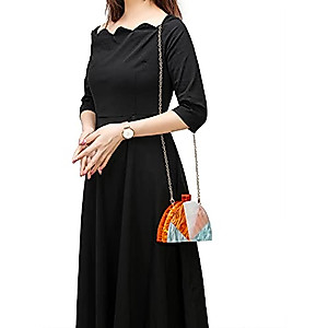 WuYangSto Acrylic Clutch Purse,Semicircle Colorful,Women's Evening Bag For Weddings Party Prom (Gold)