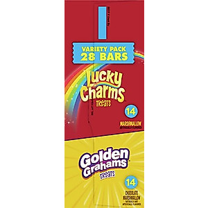 Golden Grahams Lucky Charms Breakfast Cereal Treat Bars Variety Pack, 28 ct