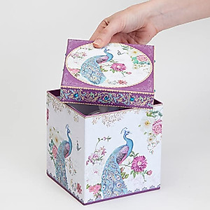 Bits and Pieces - Tea For One Peacock Porcelain Teapot and Cup Set - Elegant Peacock Design With Delicate Tassel on Teapot Handle Makes Great Decoration - Includes Decorative Gift Box