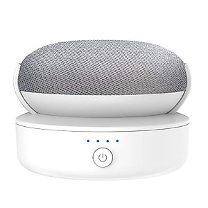PlusAcc for Google Nest Mini Battery Base - 5000 mAh Google Nest Mini Portable Battery, Battery Charger Stand Holder for Nest Mini 2nd Generation (White)