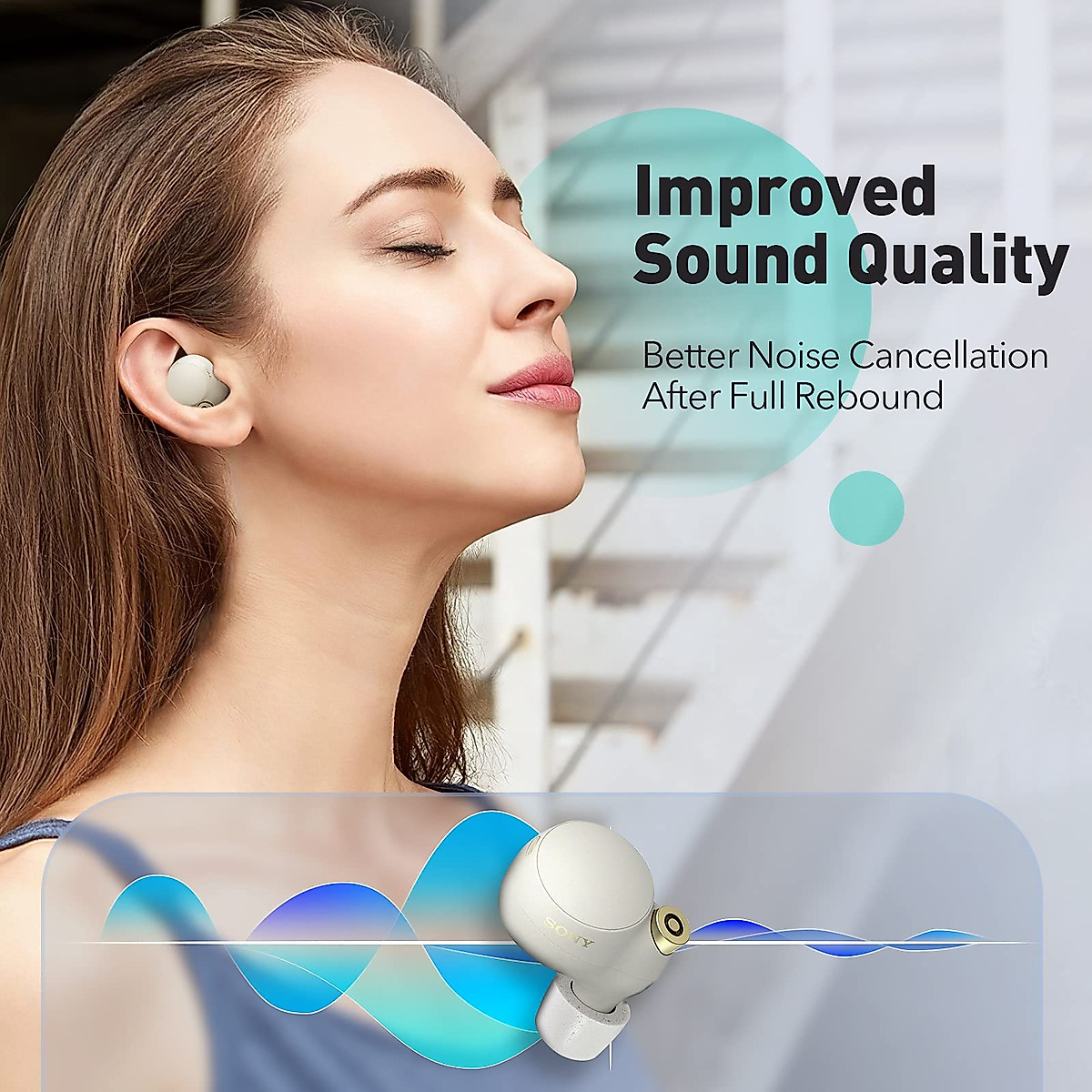 Memory Foam Tips for Sony WF-1000XM4 / WF-1000XM3, Anti-Slip Replacement Ear Tips for Sony True Wireless Earphones，Fit in The Charging Case, Perfect Noise Cancellation, 3 Pairs (Medium, Gray)