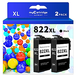 MYCARTRIDGE SUPRINT 822XL Black Ink Cartridge Combo Pack Remanufactured Ink Cartridge Replacement for EPSON 822XL 822 XL T822 T822XL for Workforce Pro WF-3820 WF-4833 WF-4830 WF-4820 Printer 822XL