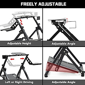 Dardoo X Frame Racing Wheel Stand Foldable Fit for Logitech G25, G27, G29, G920 Thrustmaster T300RS GT Adjustable Racing Simulator Steering,NOT Included Wheel Pedal Handbrake and Shifter