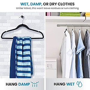 ZOBER 25pk Non-Slip Rubber Coated Hangers, Space Saving & 360° Swivel Hook