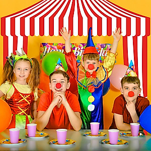 Ziliny 3 Pcs Carnival Party Decorations Circus Tent Awning Halloween Red White Banner Concession Stand(Striped Style)