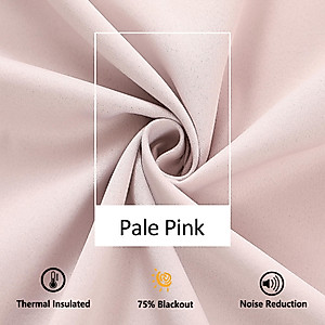 Pompom Blackout Curtains for Bedroom Pink Girls 84 inch Energy Efficient Thermal Insulated Living Room Darkening Curtain Panels for Kitchen Nursery Room 52" w x2 Panels Rod Pocket