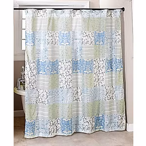Madeleine Patchwork Shower Curtain - Bathroom Farmhouse Accent