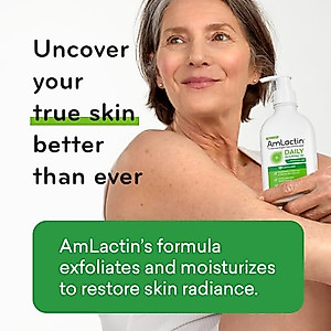 AmLactin Daily Moisturizing Lotion for Dry Skin – 7.9 oz Pump Bottle – 2-in-1 Exfoliator - Body Lotion with 12% Lactic Acid, Dermatologist-Recommended (Packaging May Vary)