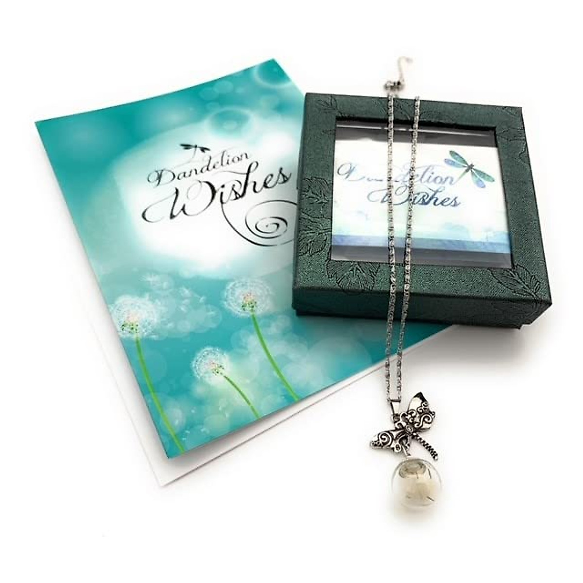 Smiling Wisdom - A Dandelion Wish of Joy Greeting Card and Real Seeds Gift Set - Goodbye, Birthday, Retirement, Journey, Graduation - Women - Dragonfly Dandelion Dangle