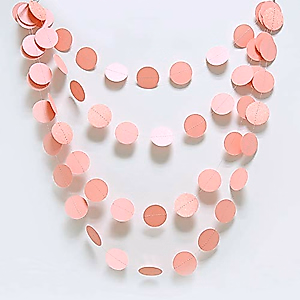 Cheerland Circle Dots Garland for Wedding Party Decorations Winter Wonderland Hanging Circle Streamers Dot Backdrop Backdrop Banner Decor for Bday Birthday Baby Shower Bachelorette (Pink)