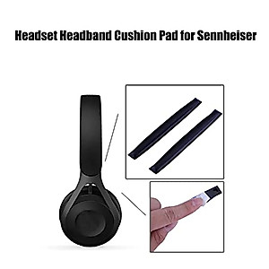 Headset Headband Cushion Pad for Sennheiser, 2 Pcs Replacement Headset Headband Cover for Sennheiser HD25 PC150 PC151 PC155 Over Ear Headset, Easy Installation (Black)