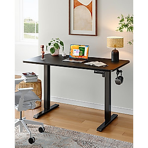 ErGear Whole Piece Standing Desk, 40x24 inch Adjustable Stand Up Desk with Cable Management Tray, Electric Computer Desk Workstation for Home Office, Black, EGESD63B