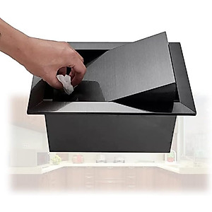 AttreX Square Trash and Waste Chute Lid Built-in Countertop, 304 Stainless Steel Balance Flap Cover Trash Grommet Swing Trash Can Lid-Only The -A Lid(Gold)