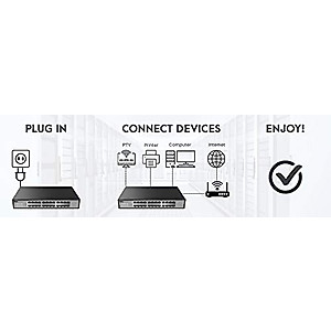 Netis ST3124GS 24 port Unmanaged 10/100/1000M Gigabit Switch, Desktop Ethernet Splitter, Ethernet Hub, Plug and Play, Fanless Quite, Traffic Optimization, Sturdy Metal Desktop size, expandable to standard 19 inch rack mount with included mounting bracket,