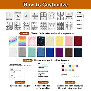 Custom Blanket with Photos-Customized Picture Blanket Flannel Throw Soft Blanket for Adult Kid Best Friend Birthday Gift(3 Photos-Style 1,50"x60")