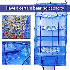 RnneLeen Hanging Drying Net Foldable Drying Rack Net Dryer 19.7"x19.7"x37.4" 6 Layer Folding Fish Mesh Collapsible Dry Net with Zippers for Drying Seeds Fish Vegetables Fruit Herb Food