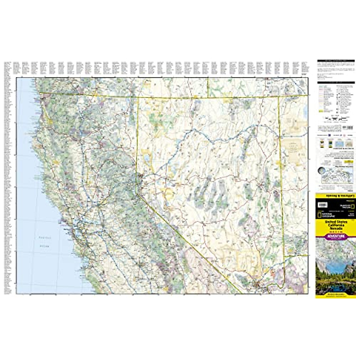 United States, California and Nevada Map (National Geographic Adventure Map, 3119)