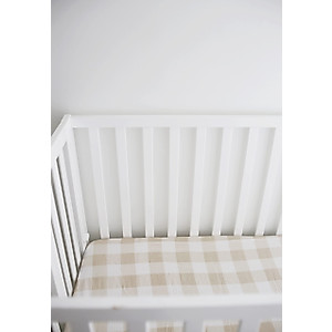 Marlowe & Co Cotton Muslin Crib Sheet, 100% Cotton Muslin Baby Crib Sheets for Standard Size Crib Mattress 28" x 52", Soft and Breathable Neutral Fitted Crib Sheet for Baby Boy and Girl (Gingham)