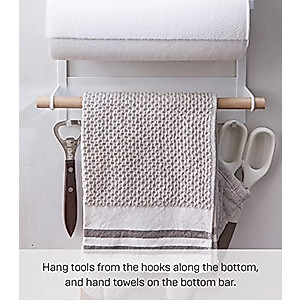 Yamazaki Home Tosca Magnetic Kitchen Storage Rack – Refrigerator Organizer Wall Holder