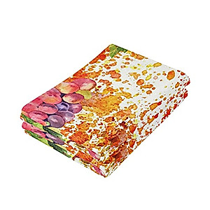 Set of 2 Premium Polyester Cotton Hand Towels Vintage Wine Grape, Highly Absorbent,28.3 x 14.4in(227vb1a)