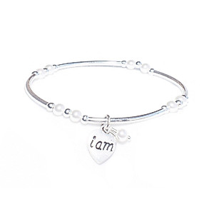 Made As Intended Blessing Bracelets Trio in White Crystal Pearls